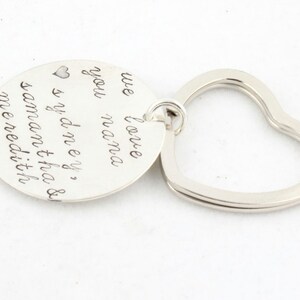 Mother's Day Gift - Personalized Heart Keychain - Key Ring - Custom ...