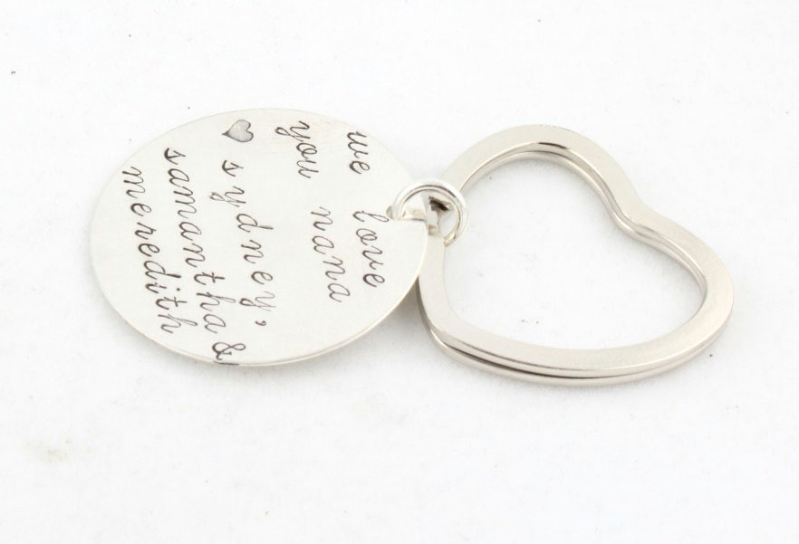 Mother's Day Gift Personalized Heart Keychain Key Ring | Etsy