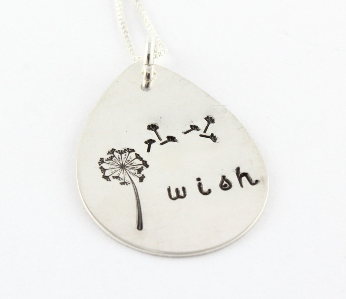 Dandelion Necklace - Wish Necklace - Gift for Graduate - Sterling ...
