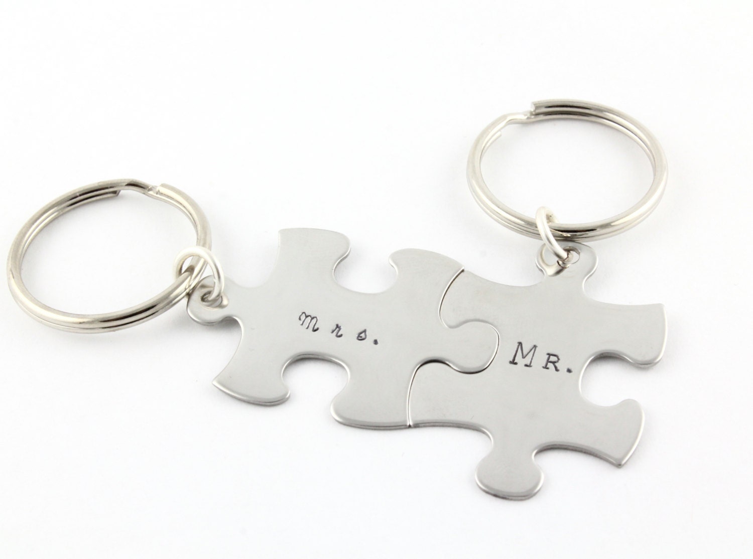 Mr. and Mrs. Puzzle Pieces Keychains Bridal Shower Gift - Etsy