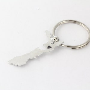Personalized New Zealand Keychain - Hand Stamped New Zealand Country ...