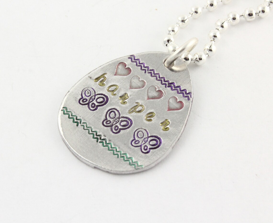 Easter Egg Charm Necklace for Girls - Easter Necklace - Easter Basket ...