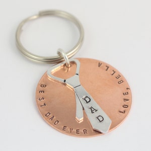 Father's Day Gift - Best Dad Ever Tie Personalized Keychain - Key Chain ...