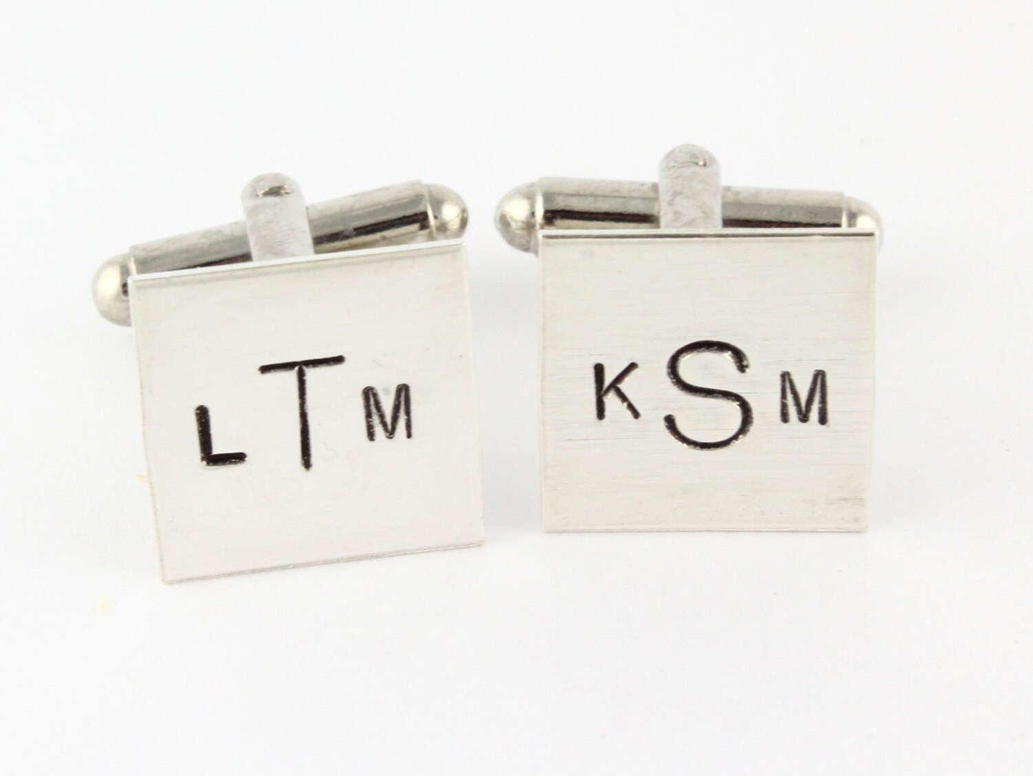 Personalized Square Cufflinks - Sterling Silver Cufflinks - Monogram ...