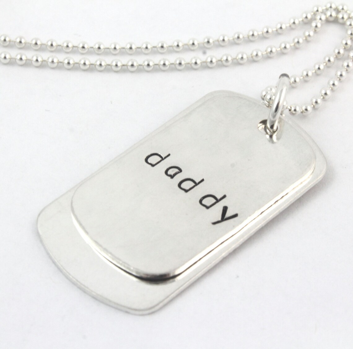 Sterling Silver Dog Tag Necklace - Custom Dogtag Necklace - Valentine's ...