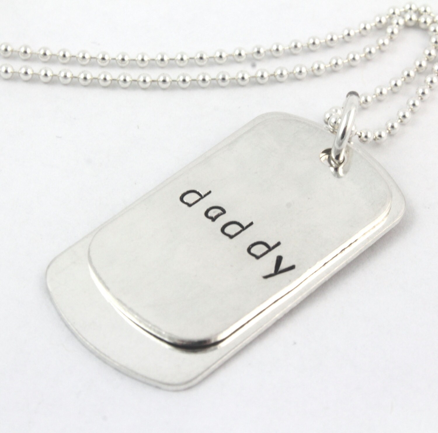 Sterling Silver Dog Tag Necklace Custom Dogtag Necklace - Etsy