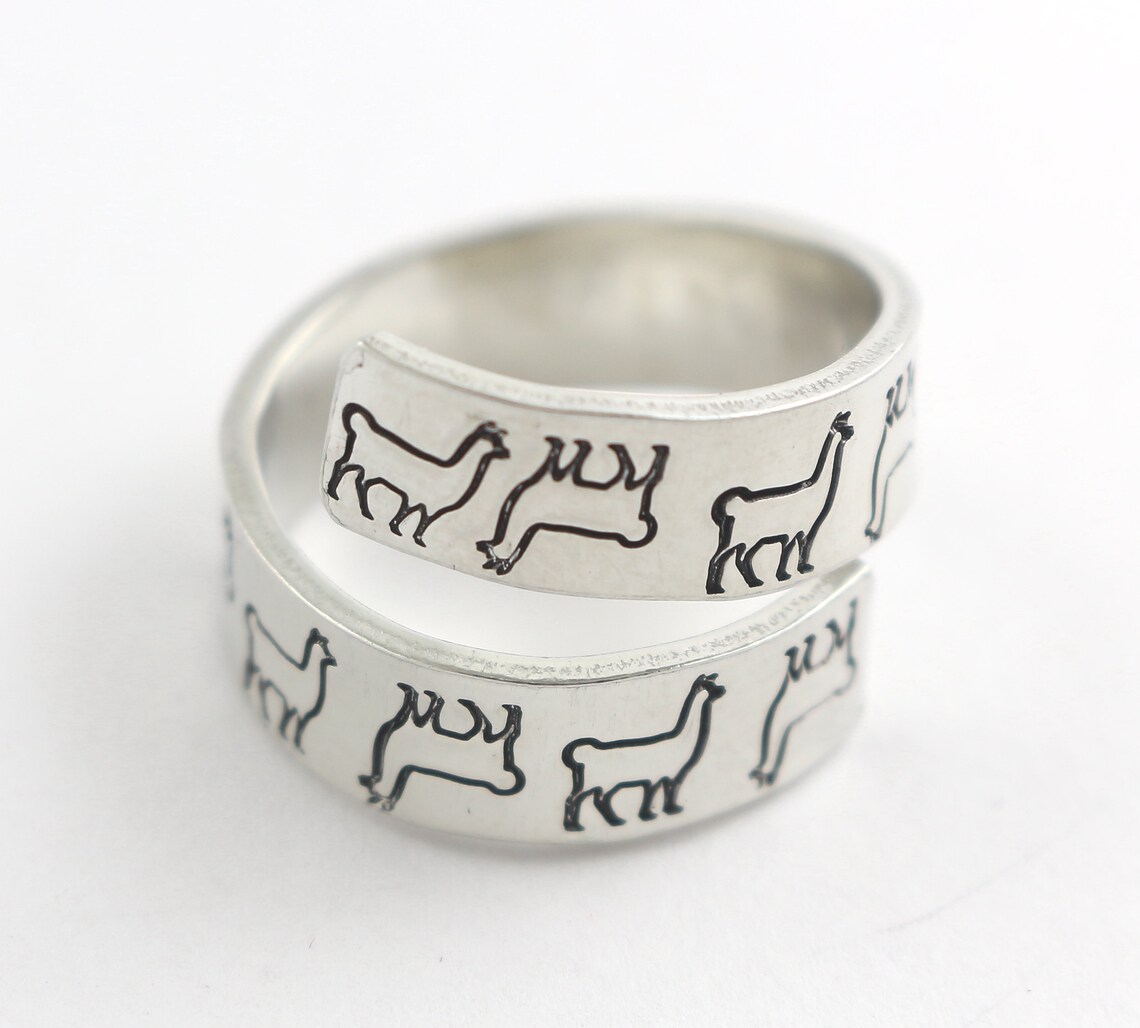 Llama Ring Wrap Twist Ring Silver Ring Llama Gift | Etsy