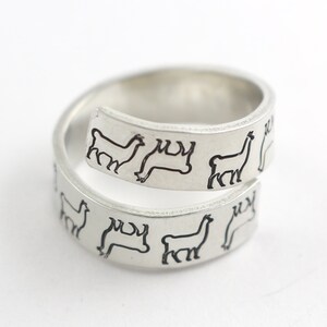 Llama Ring - Wrap Twist Ring - Silver Ring - Llama Gift - Alpaca Ring ...
