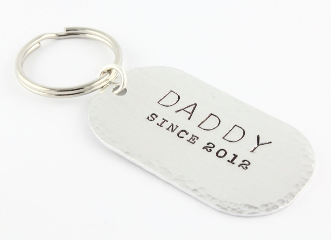 Dogtag Keychain - Dog Tag Keychain - Daddy Keychain - New Baby Gift for ...