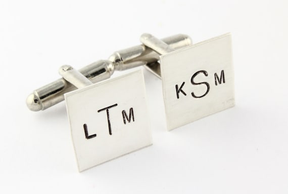 Personalized Square Cufflinks Sterling Silver Cufflinks | Etsy