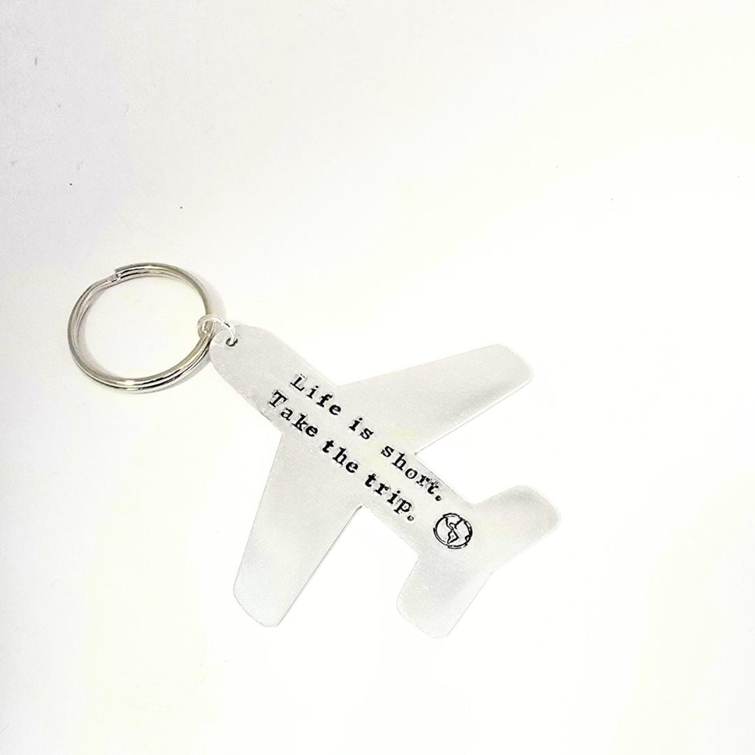Personalized Airplane Keychain - Travel Key Chain - Traveler Gift ...