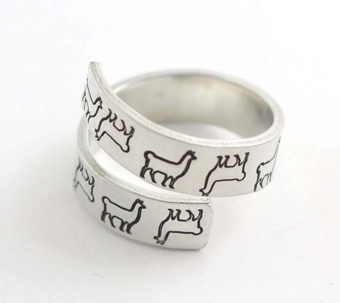 Llama Ring - Wrap Twist Ring - Silver Ring - Llama Gift - Alpaca Ring ...
