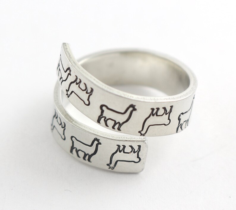 Llama Ring Wrap Twist Ring Silver Ring Llama Gift - Etsy