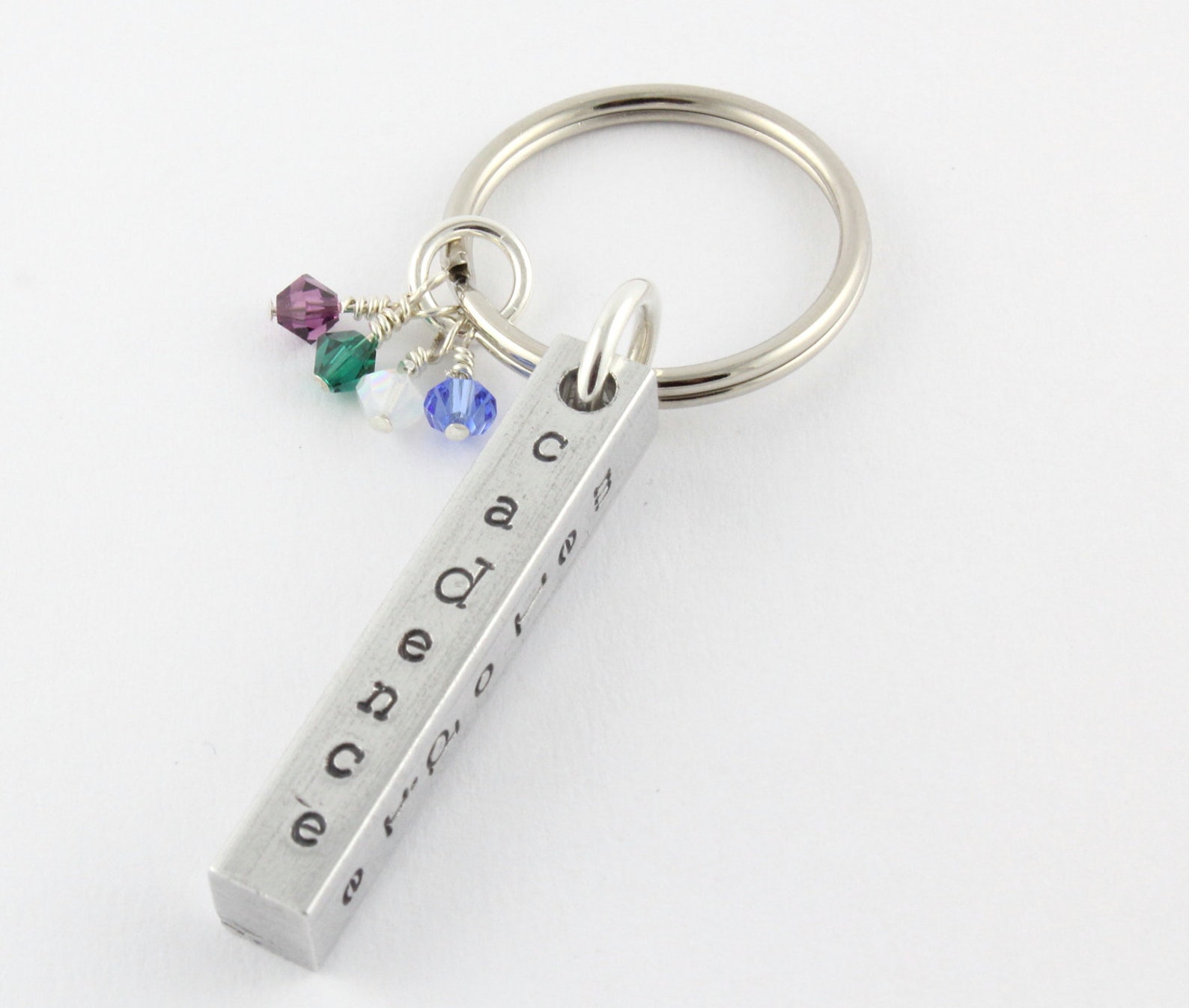 Bar Keychain Birthstone Keychain Custom Key Ring | Etsy