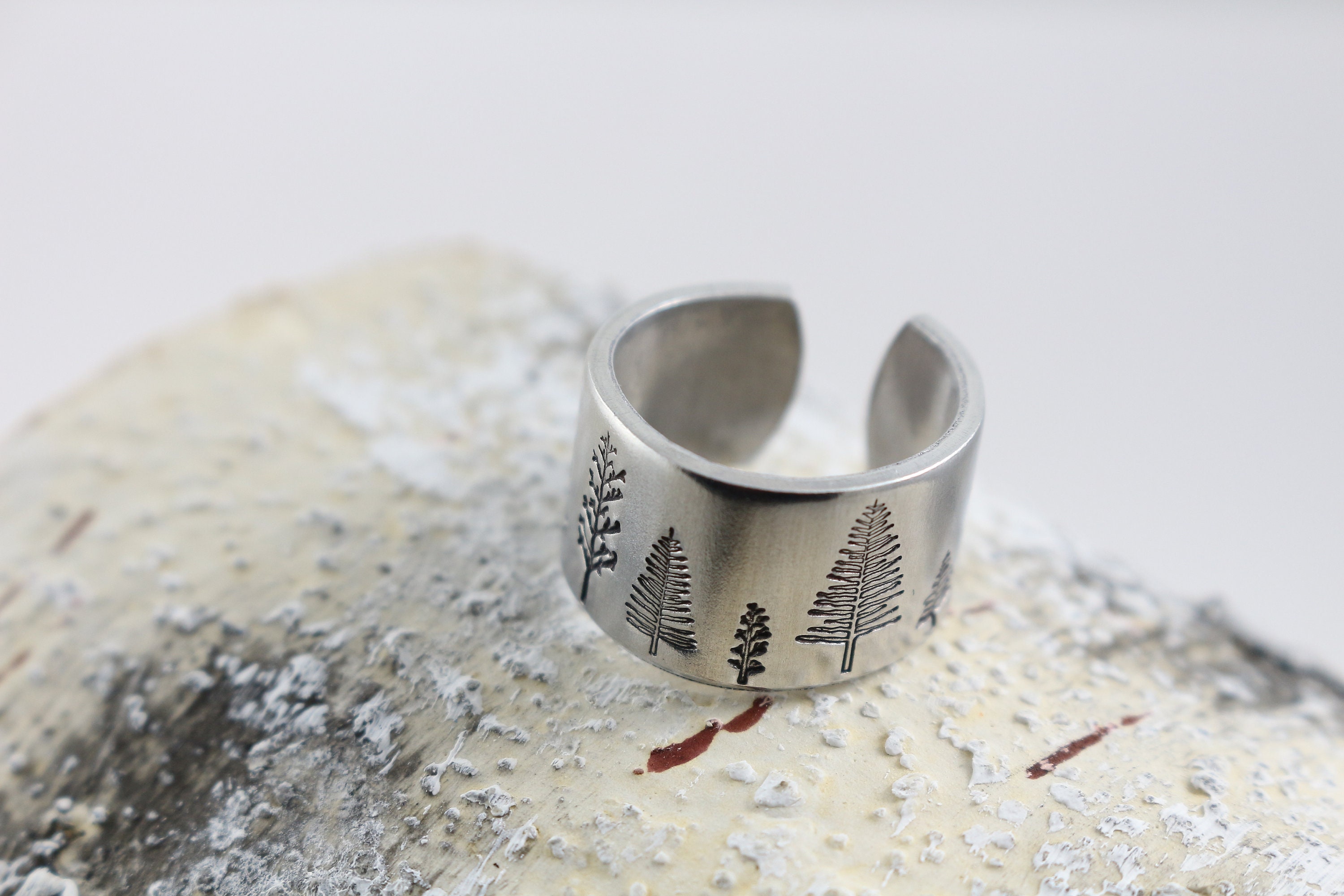 Tree Ring Tree Silver Ring Adjustable Ring Nature | Etsy