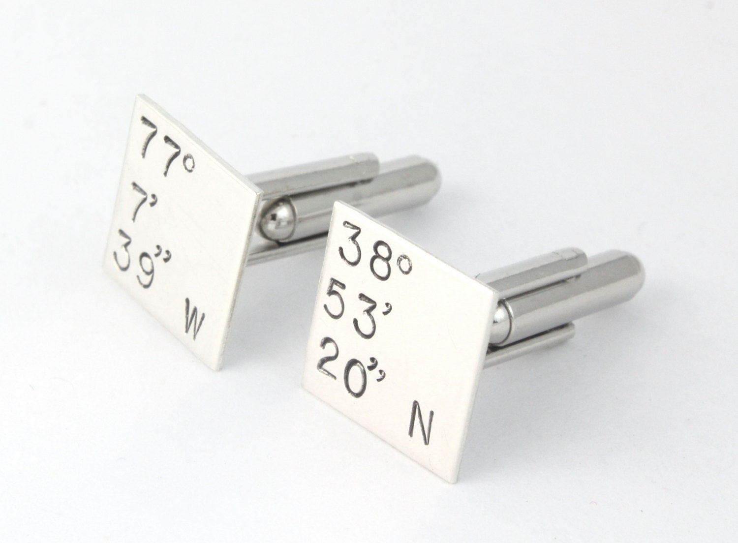 Coordinates Cufflinks Sterling Silver Cuff Links Christmas - Etsy