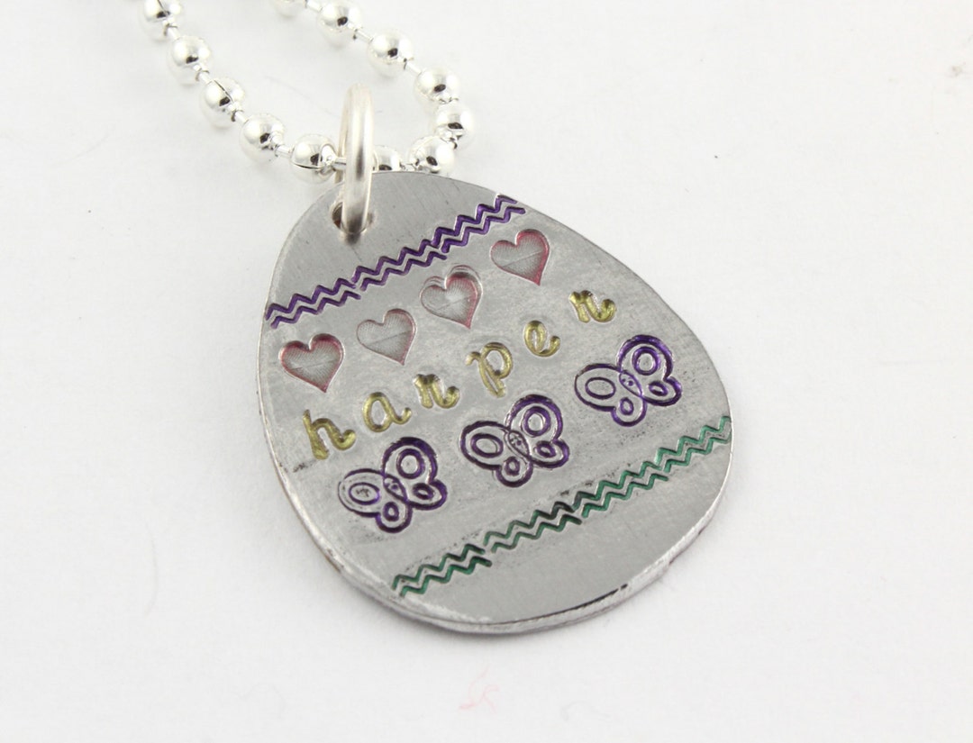 Easter Egg Charm Necklace for Girls - Easter Necklace - Easter Basket ...