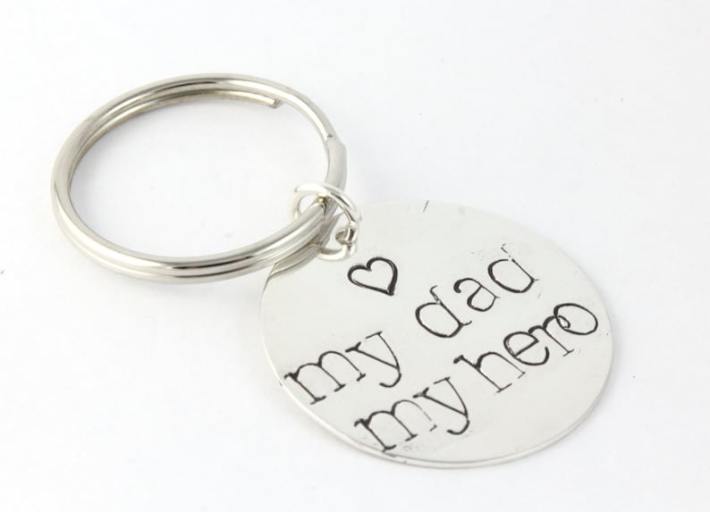 Hero Keychain - Custom Key Ring - Sterling Silver Keychain - Father's ...