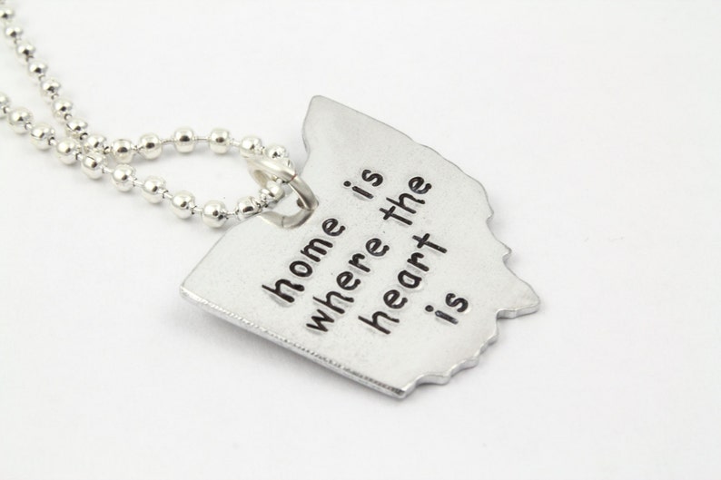Ohio Necklace - State Outline Necklace - I Love Ohio Necklace ...