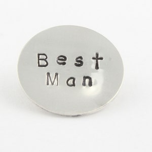 Personalized Best Man Lapel Pin - Custom Hand Stamped Pin - Wedding ...
