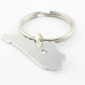 Personalized State of Kentucky Keychain - Hand Stamped State Outline ...