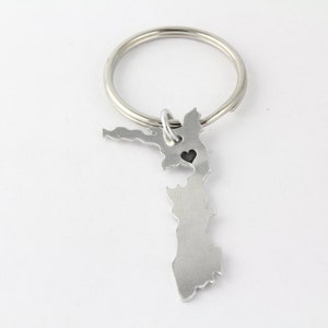 Personalized New Zealand Keychain - Hand Stamped New Zealand Country ...