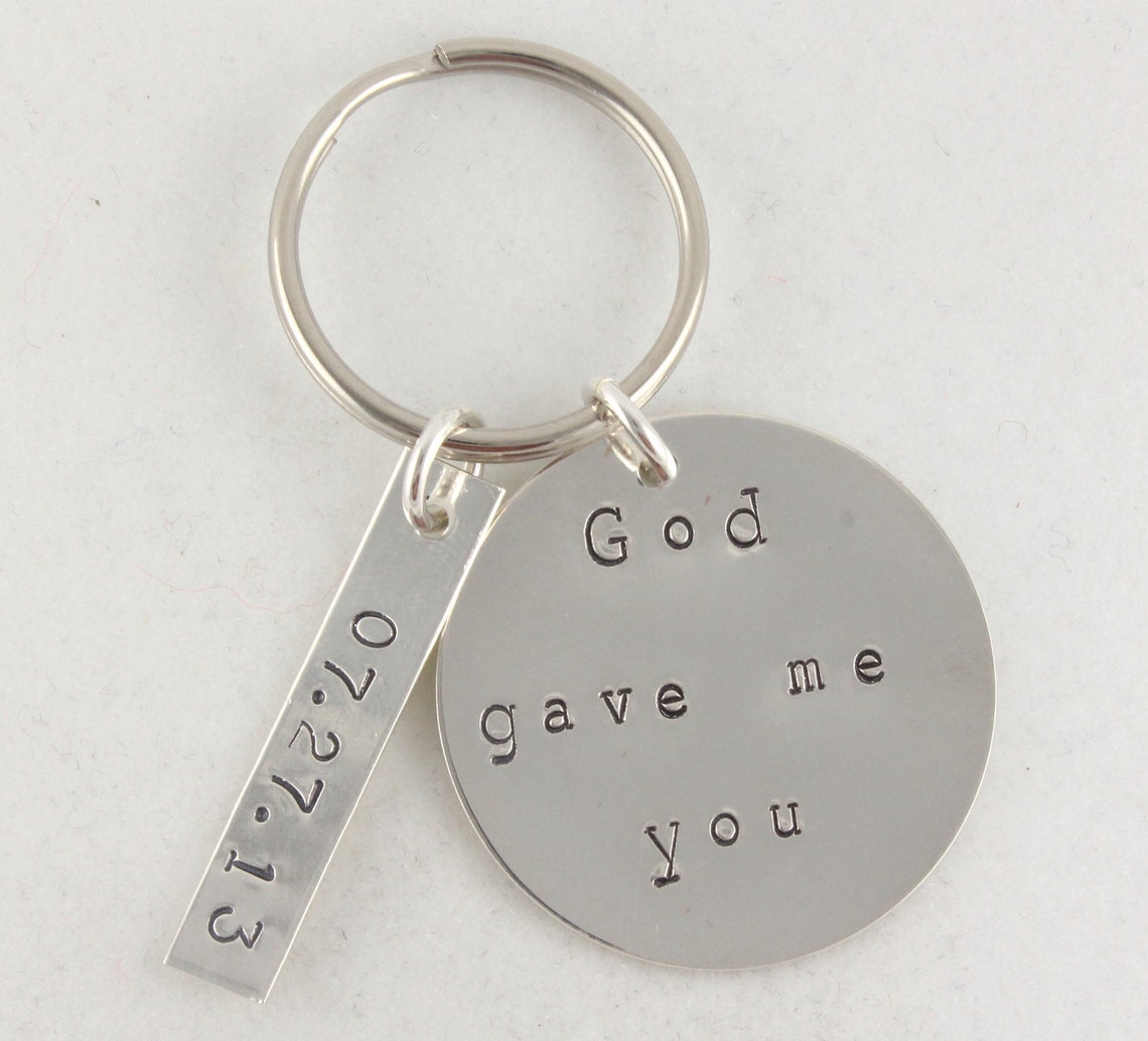 God Gave Me You Keychain - Personalized Keychain - Sterling Silver Key ...