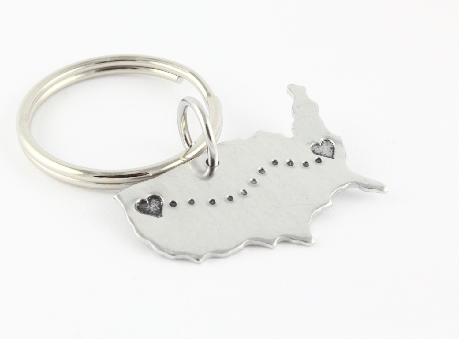 United States Keychain - USA Keychain - USA Outline Key Chain - Long ...