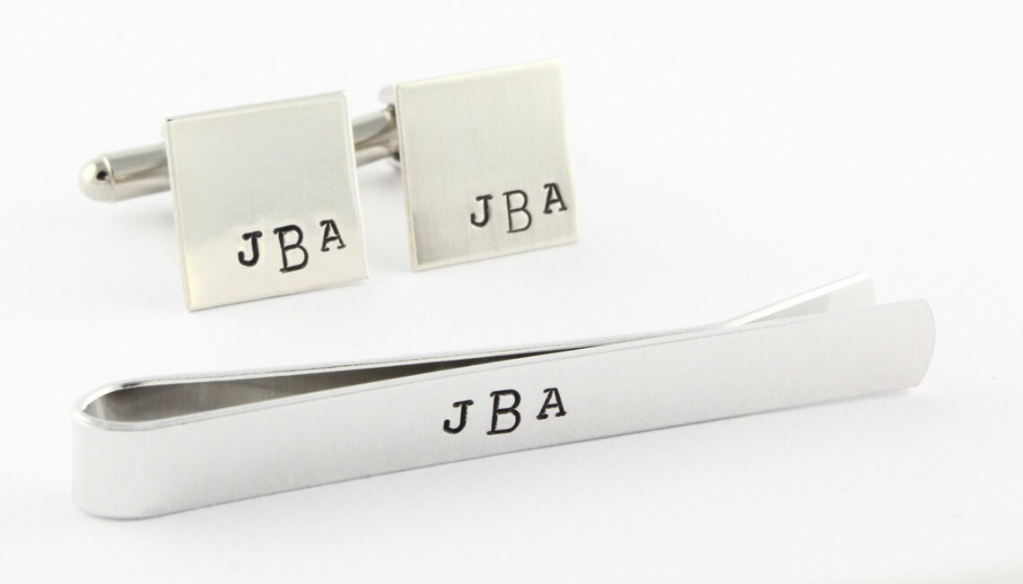 Personalized Cufflinks - Personalized Tie Bar - Monogram Cufflinks ...