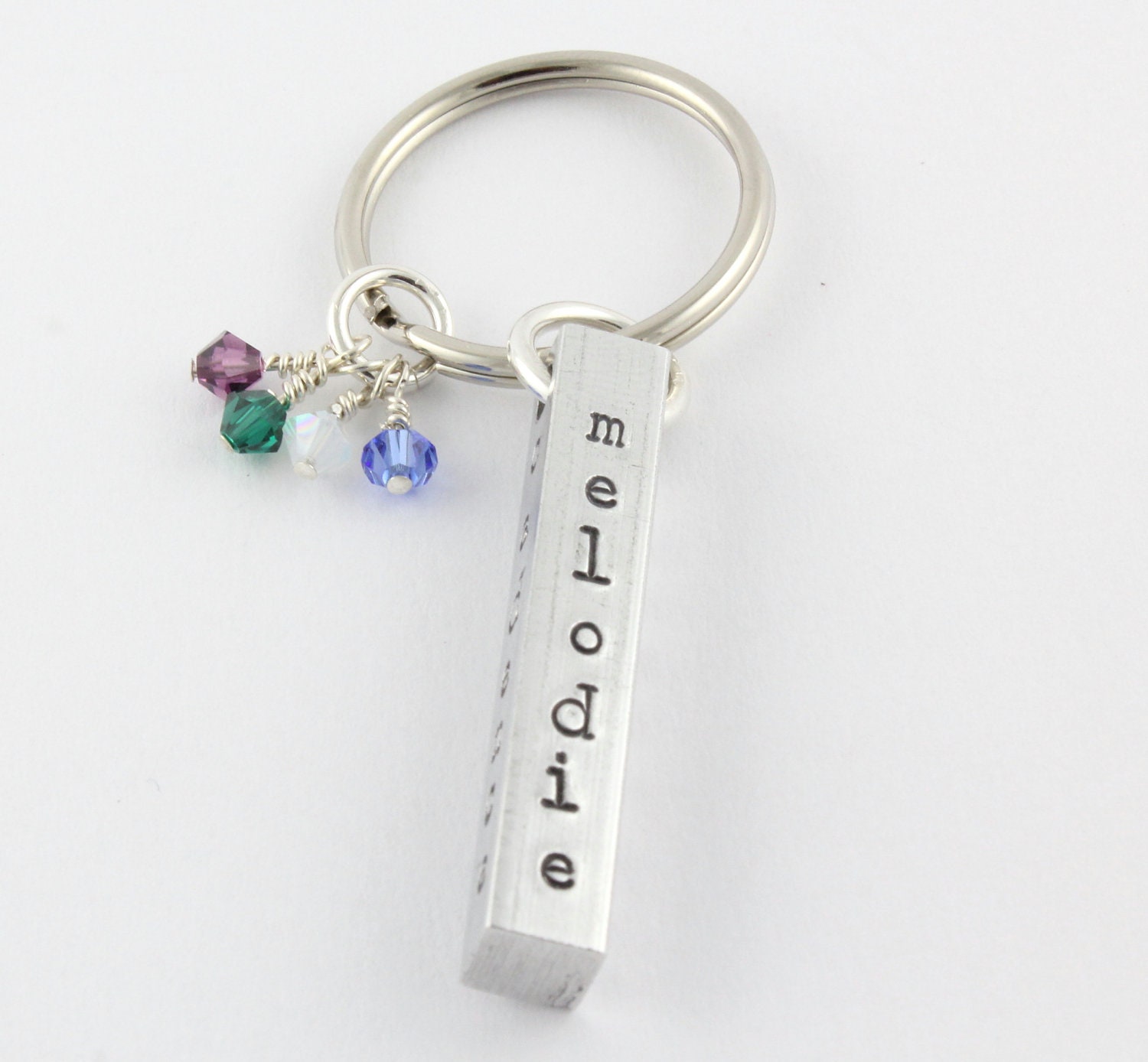 Bar Keychain Birthstone Keychain Custom Key Ring | Etsy