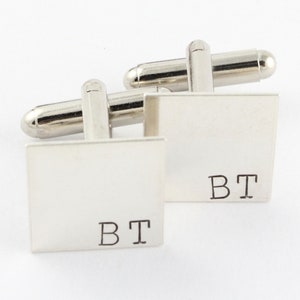Initials Cufflinks Square Cufflinks Personalized Cufflinks Custom Men's ...