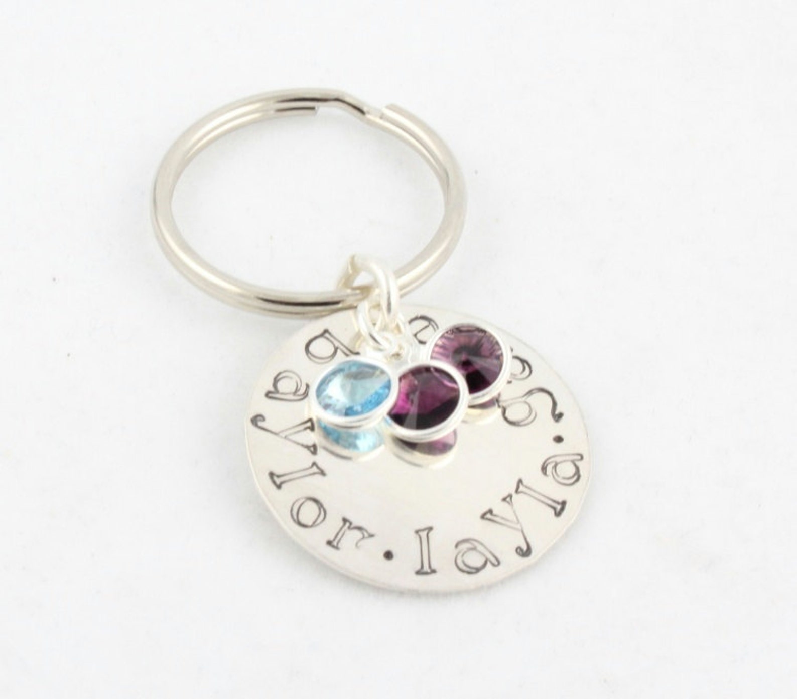 Personalized Birthstone Keychain - Custom Key Chain - Mother's Day Gift ...