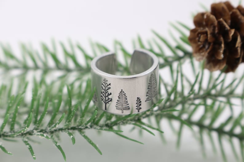 Tree Ring Tree Silver Ring Adjustable Ring Nature | Etsy