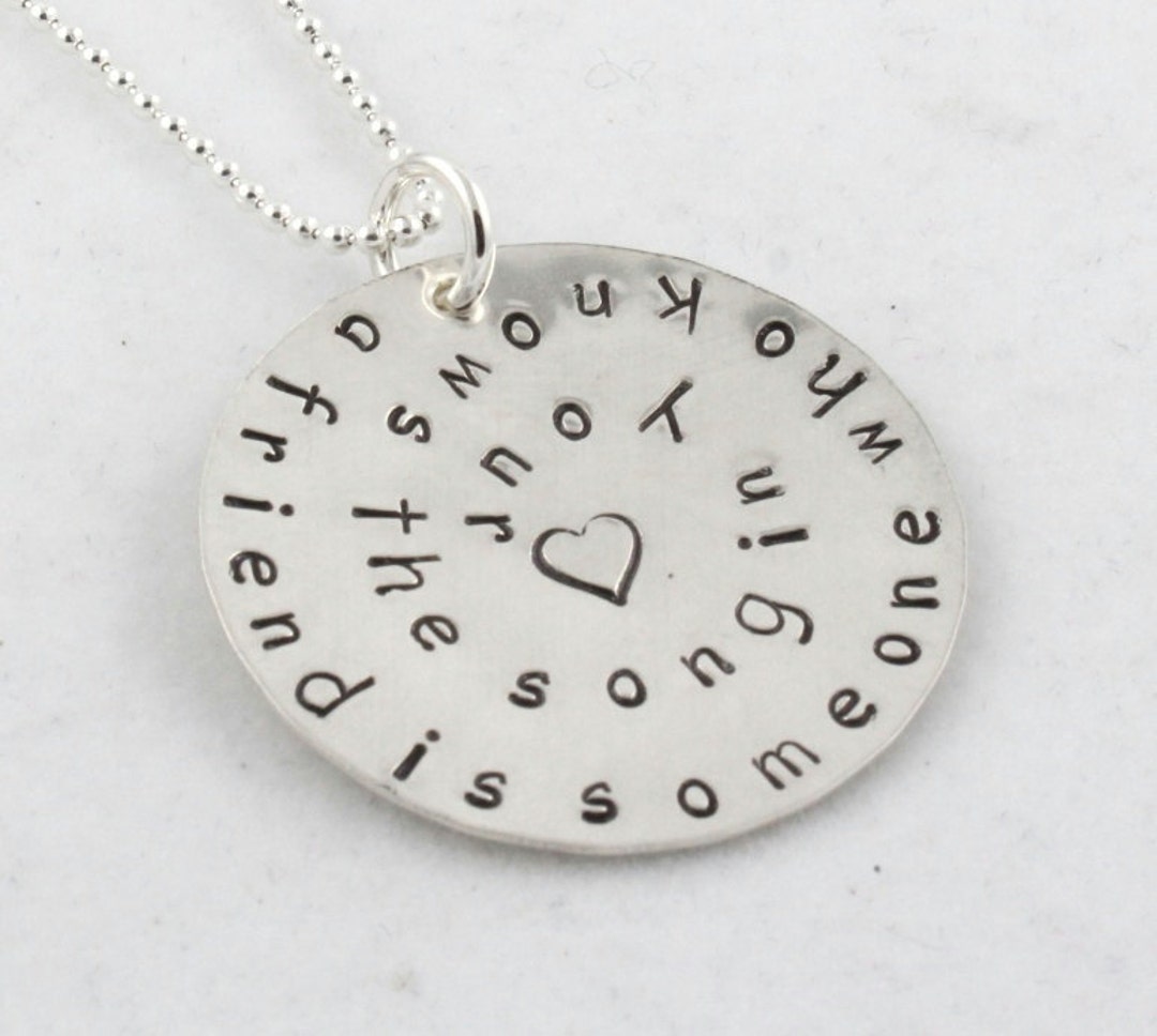 Swirl Spiral Friend Sterling Silver Necklace - Hand Stamped Custom ...