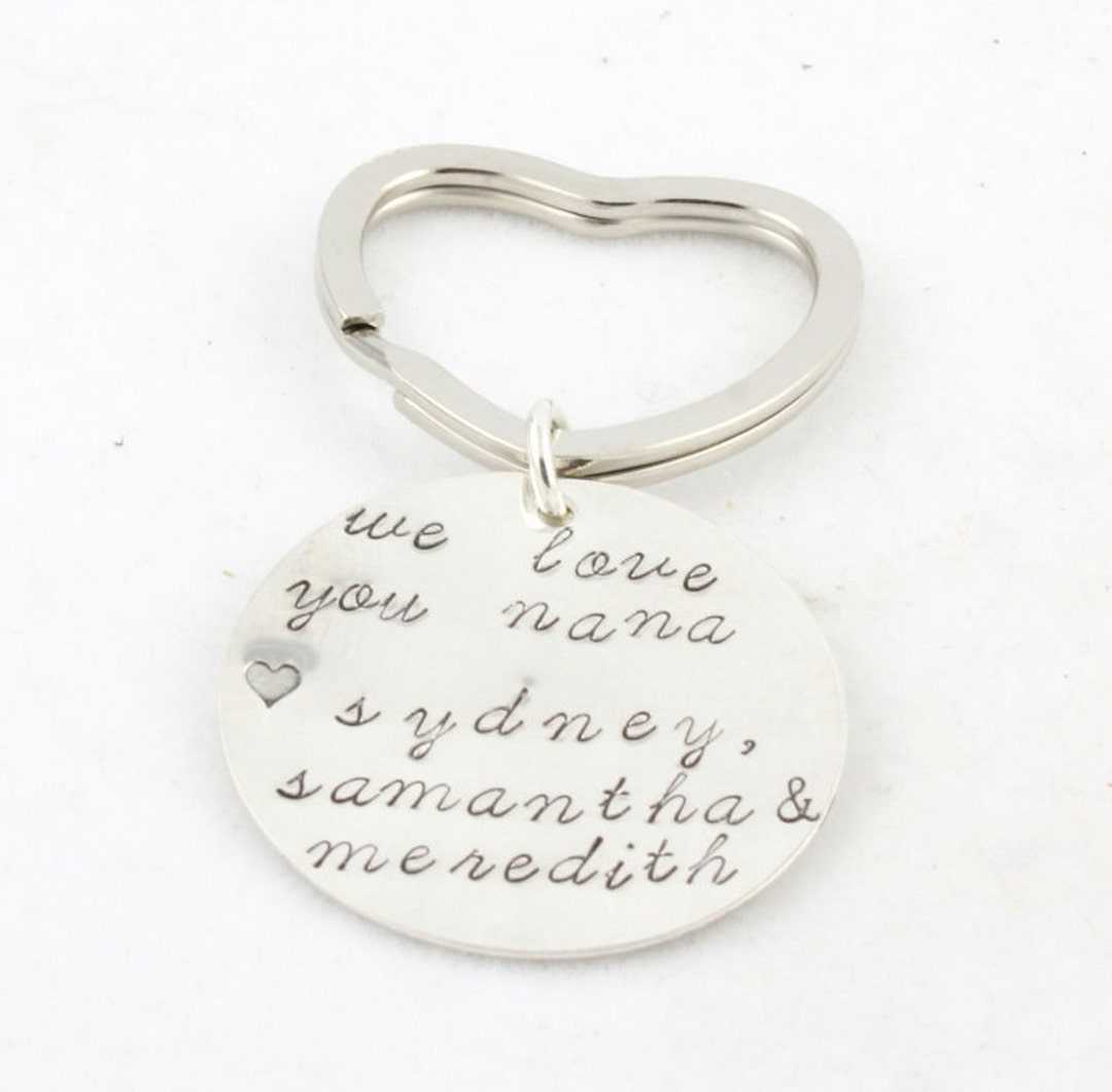 Mother's Day Gift - Personalized Heart Keychain - Key Ring - Custom ...