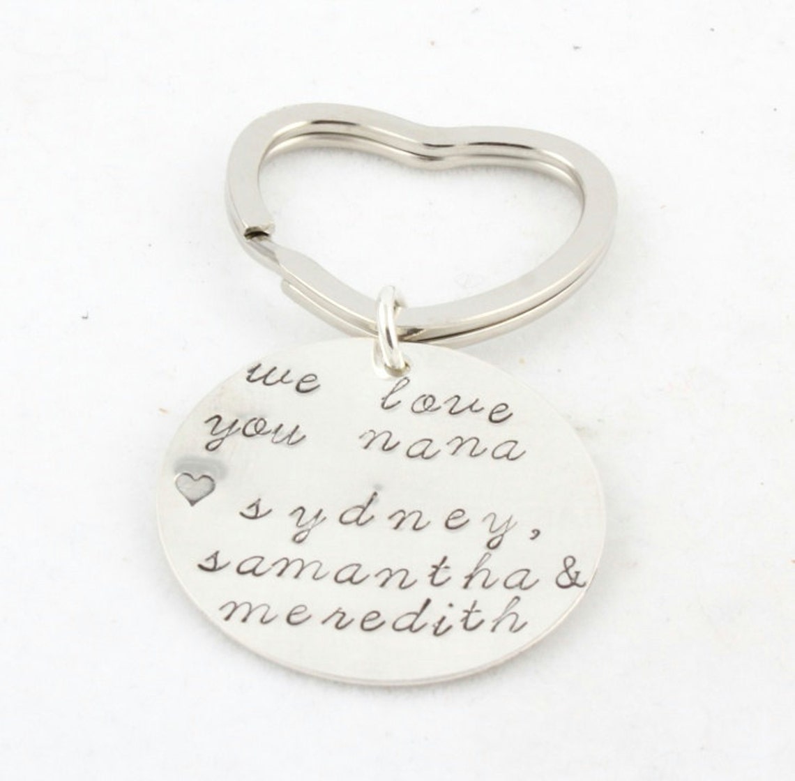 Mother's Day Gift - Personalized Heart Keychain - Key Ring - Custom ...