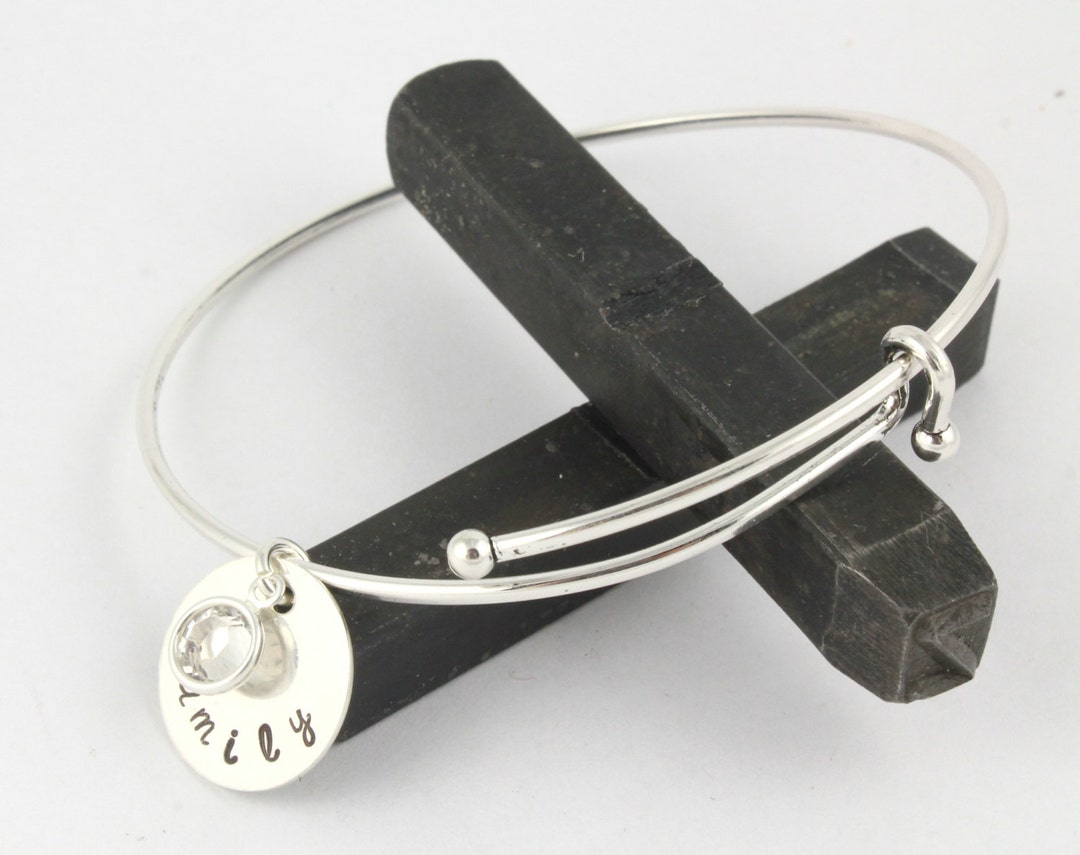 Adjustable Bangle Bracelet - Charm Bracelet - Sterling Silver Bracelet ...