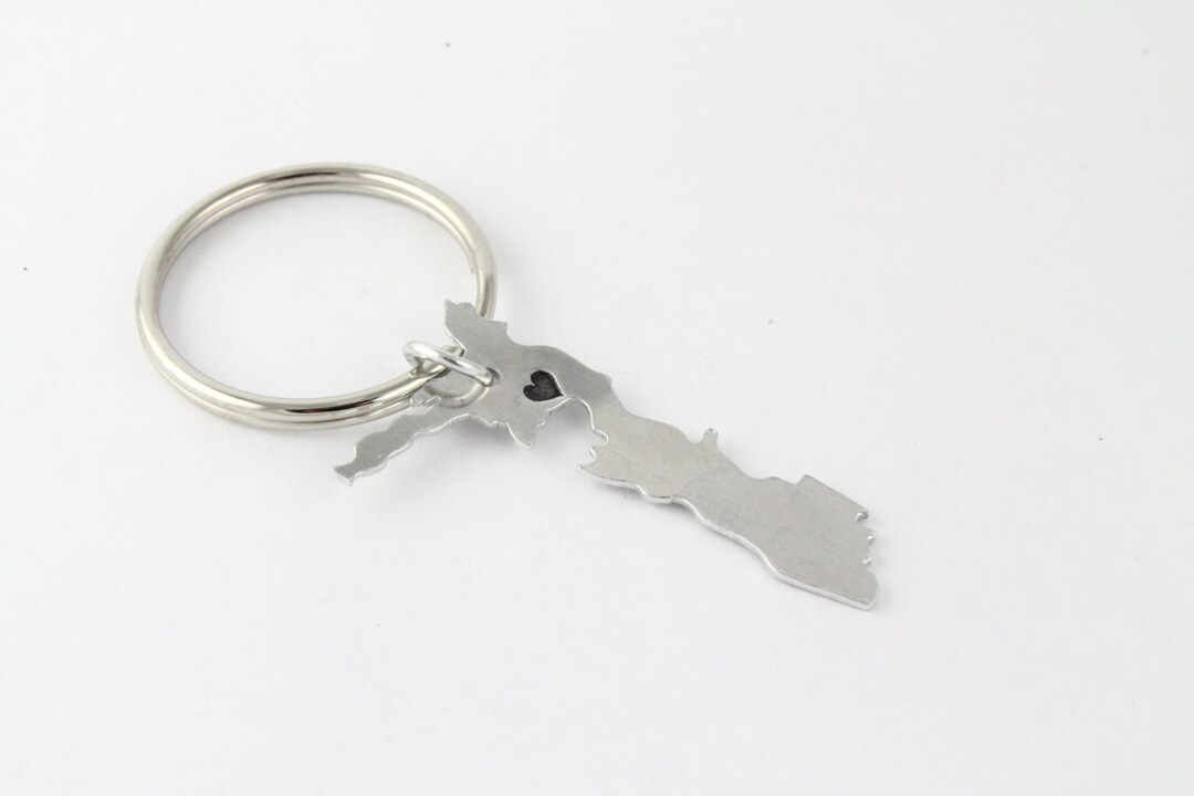 Personalized New Zealand Keychain - Hand Stamped New Zealand Country ...