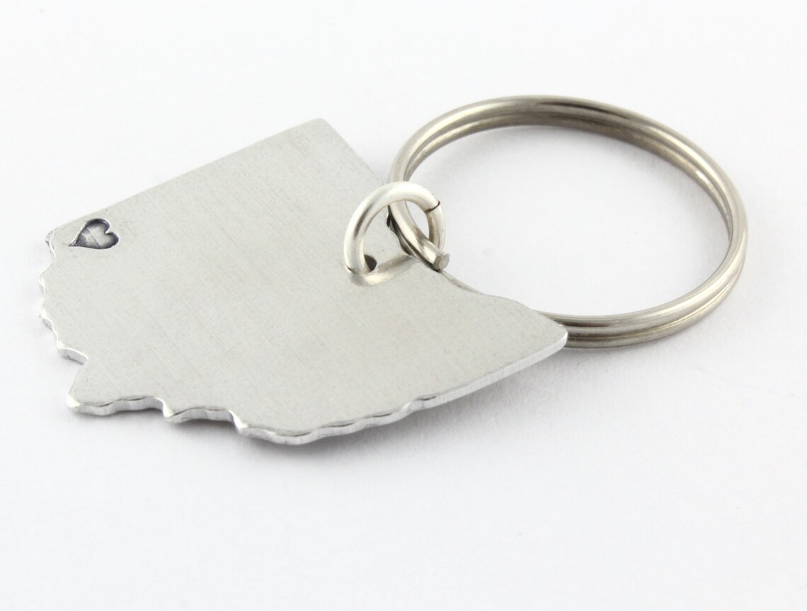 Ohio Keychain Ohio State Key Chain Hand Stamped Ohio - Etsy