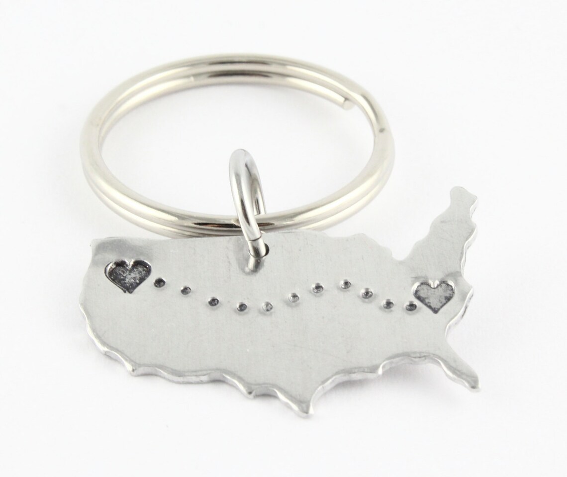 United States Keychain USA Keychain USA Outline Key Chain - Etsy