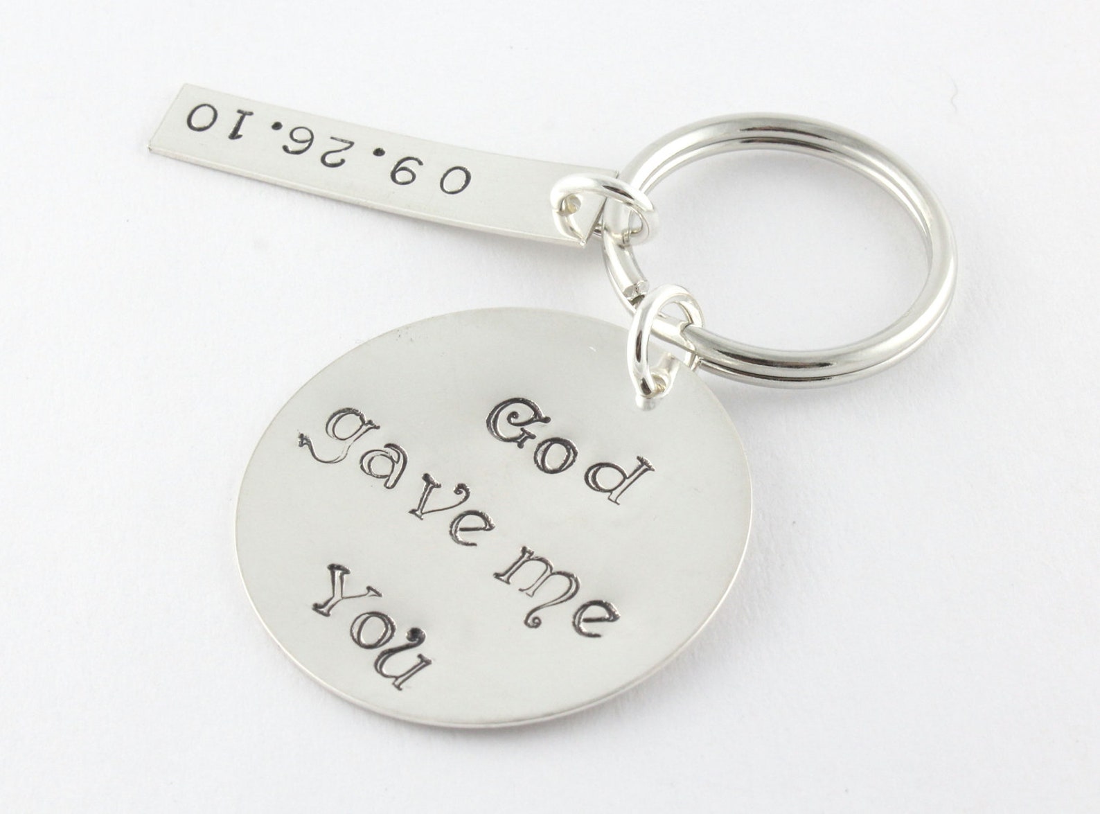 God Gave Me You Keychain - Personalized Keychain - Sterling Silver Key ...