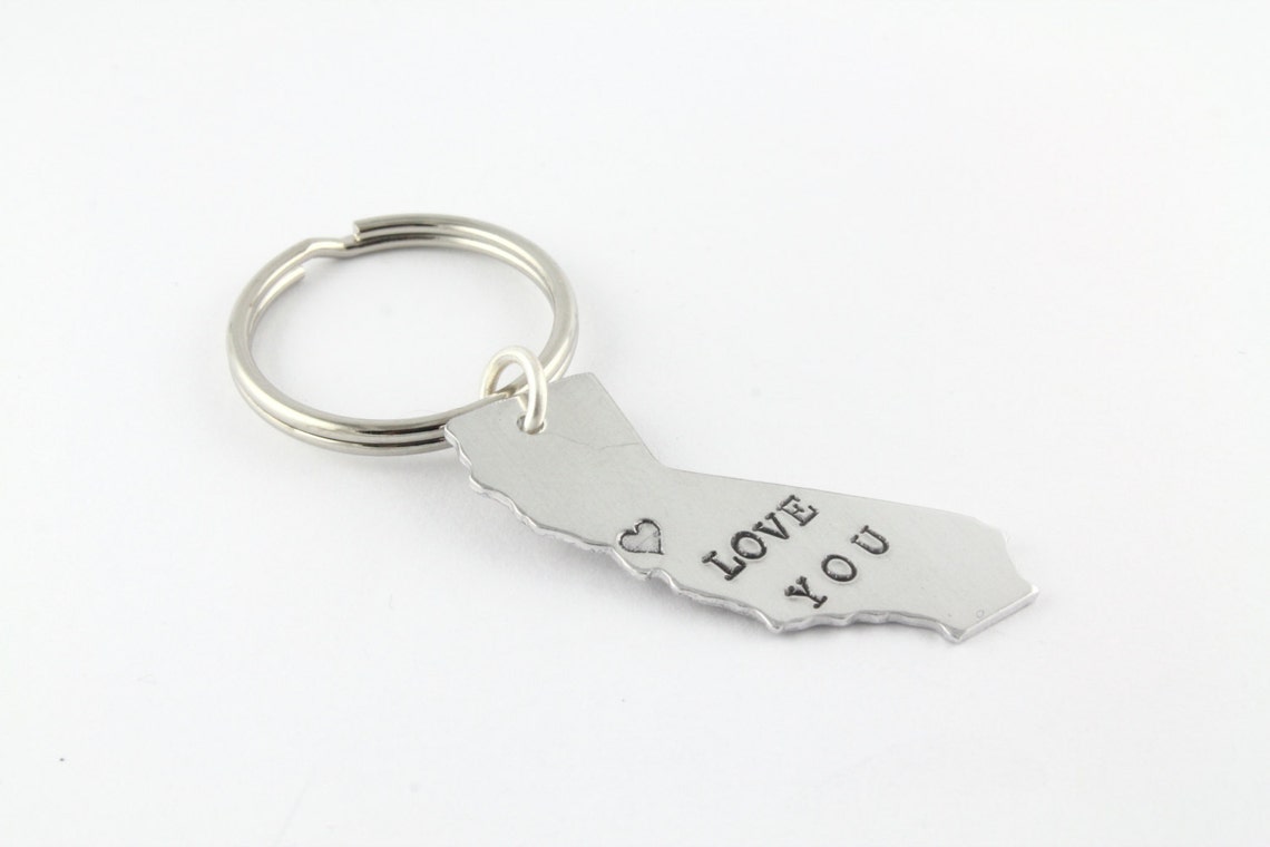 California Keychain CA State Outline Personalized Key - Etsy Australia