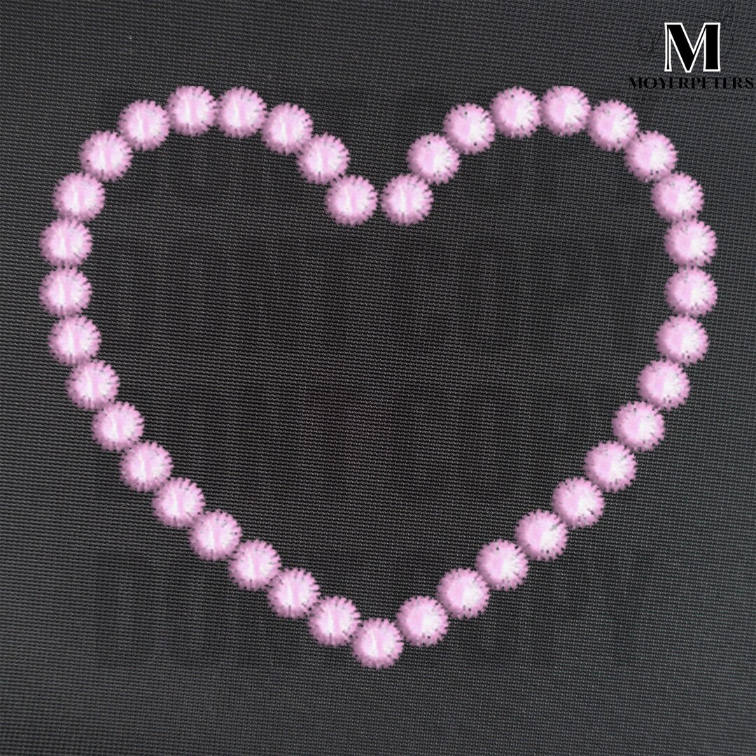 Pink Heart Valentine Embroidery Designs, Simple Heart Embroidery Design ...
