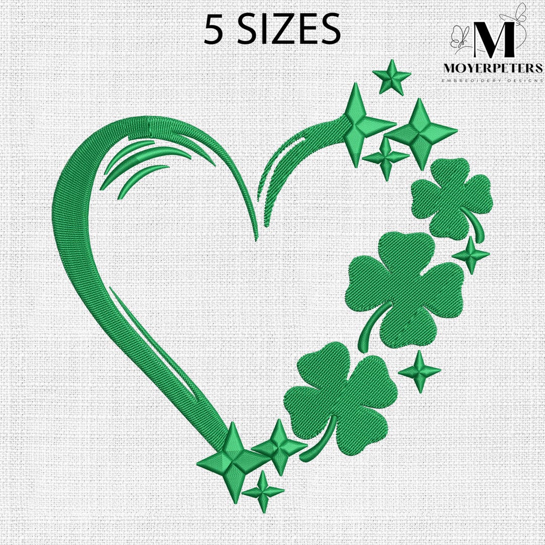 Four Leaf Clover Embroidery Designs, Lucky Clover Embroidery Design, St ...