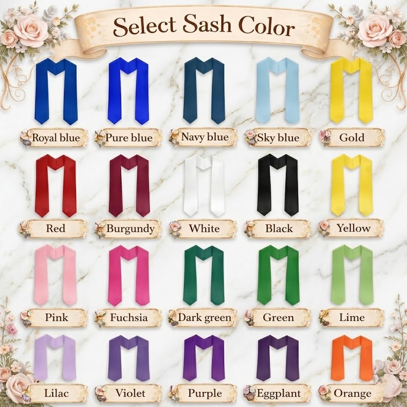 Custom Embroidered Graduation Stole, Personalized Maroon Gold Sash ...