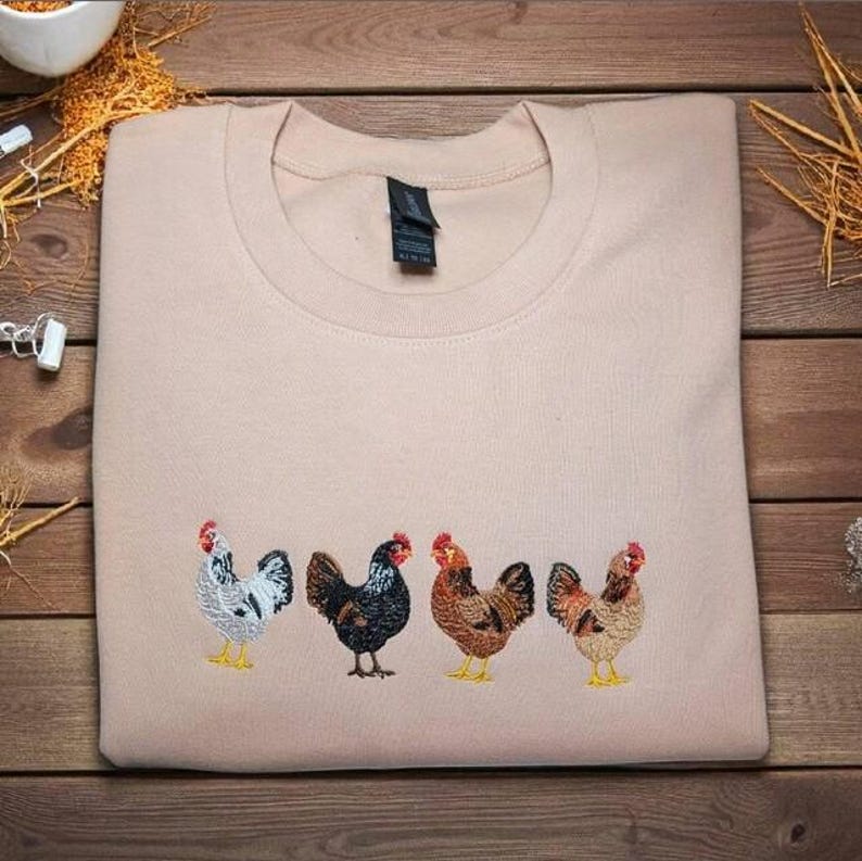 Autumn Chicken Embroidery Designs, Cute Chicken Lover Embroidery Design ...