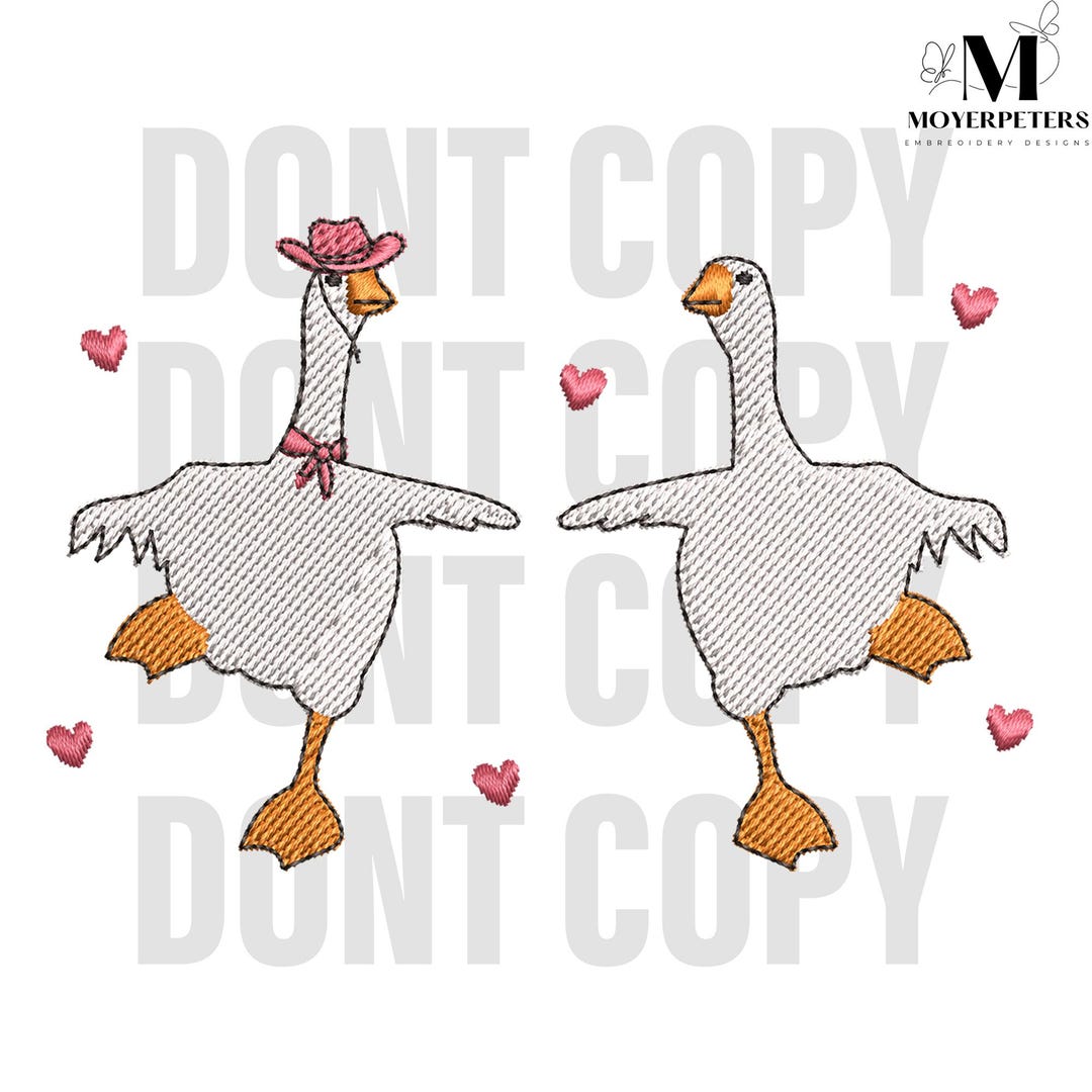 Couple Duck Embroidery Designs, Valentine Day Embroidery Design ...