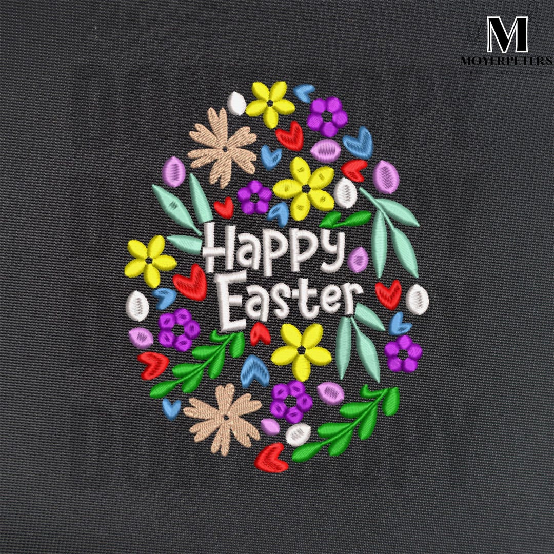 Floral Egg Embroidery Designs, Easter Egg Embroidery Design, Easter ...