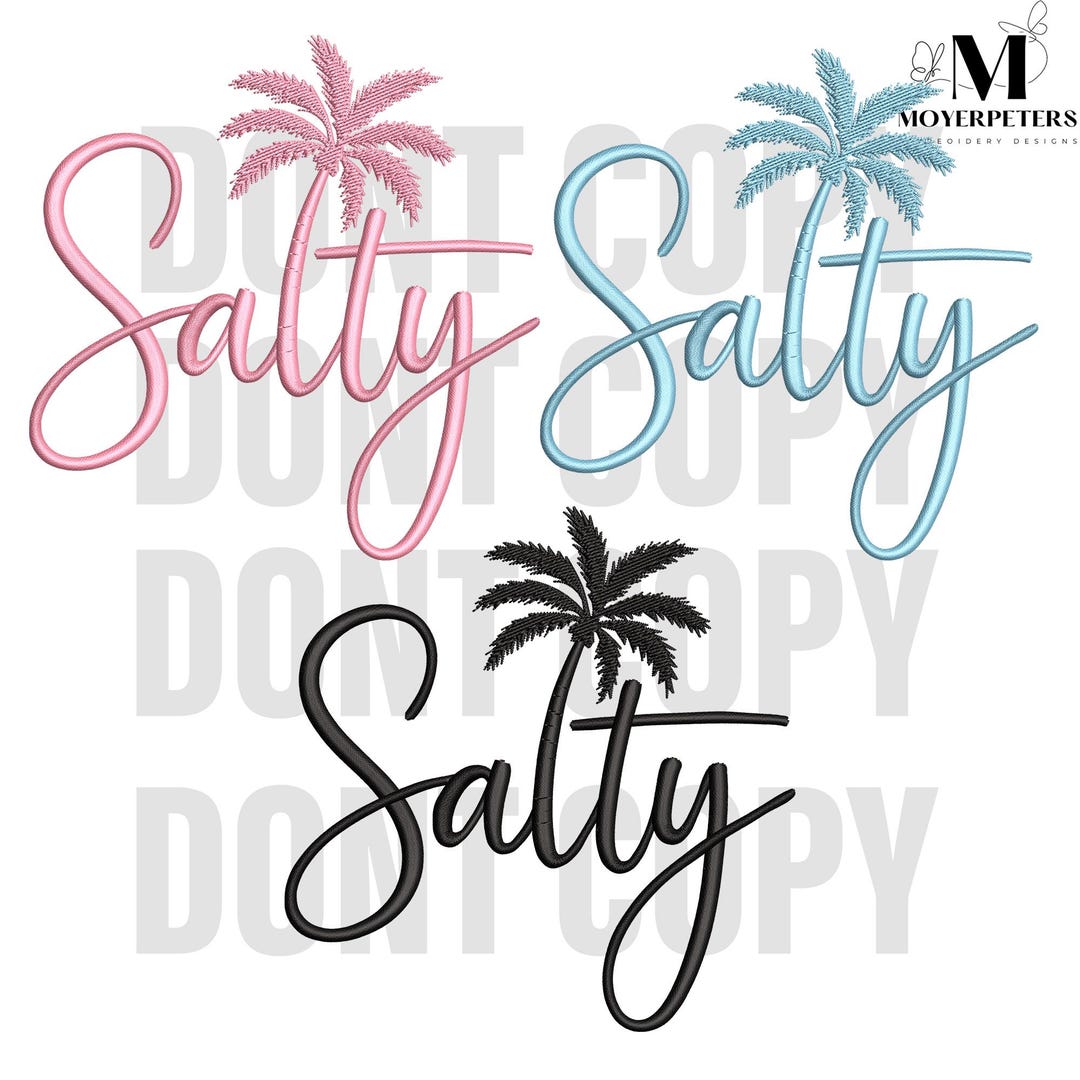 Salty Embroidery Designs, Trendy Summer Embroidery Design, Salty Summer ...