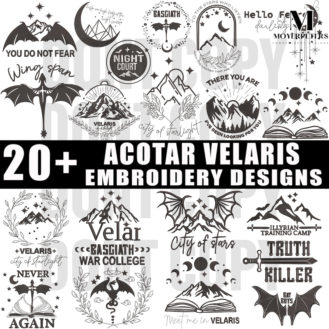 20+ Files Bundle Acotar Velaris Embroidery Designs, Velaris City ...